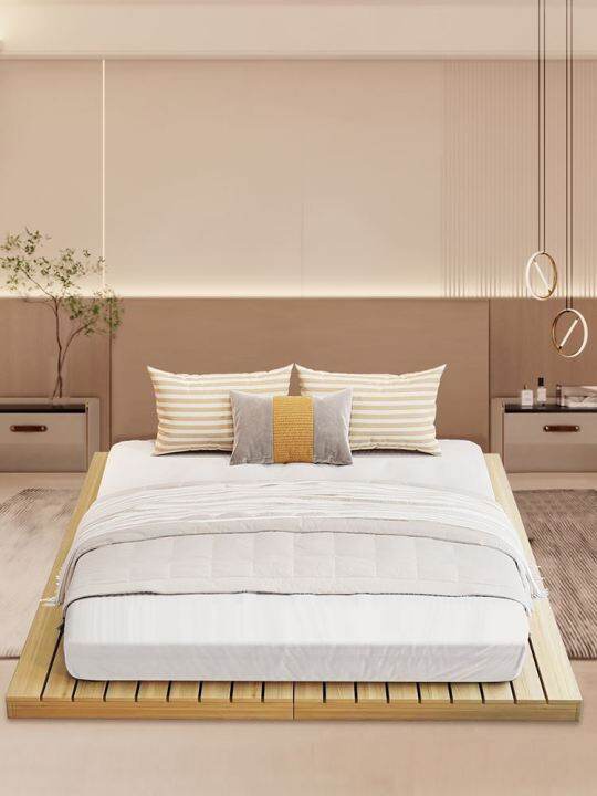 Solid Wood Ins Tatami Bed Frame Minimalist Headless Bed Waist ...