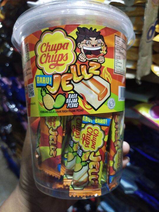 BaRU..permen kunyah permen chupa chups jelly rasa rujak pedas isi 50 ...