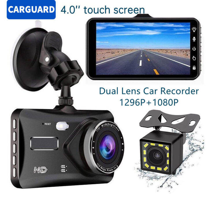 Carguard 4" Touch Screen 1296P Dash Camera For Car Front and Back ...