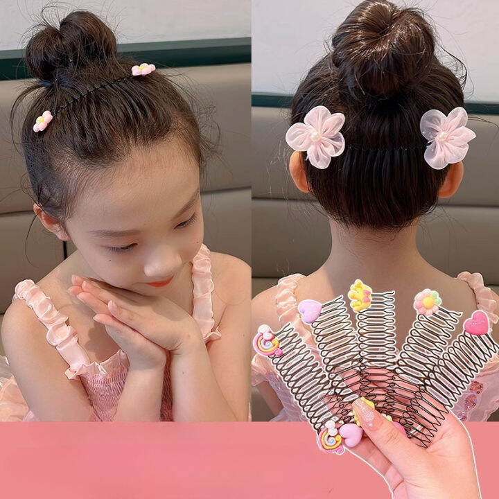 Cute cartoon girl fixed hair invisible clip back of head hair broken ...