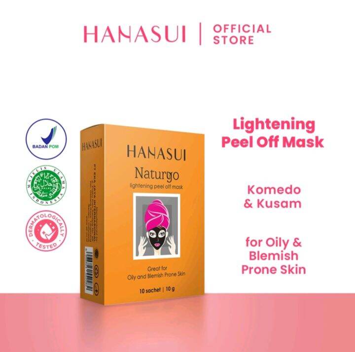 HANASUI Naturgo Lightening Peel Off Mask Black 10 gr (1 Box Isi 10 ...