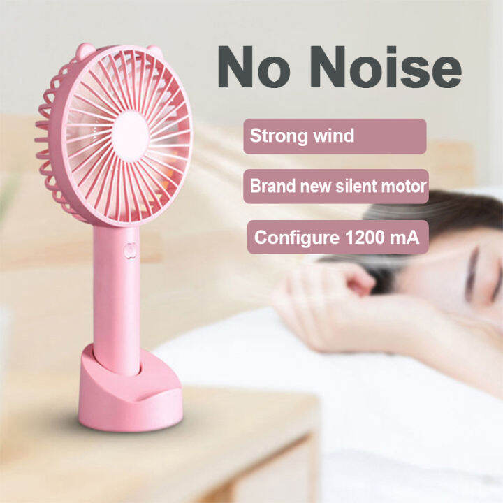 Cute Mini Fan Portable Electric Fan USB Rechargeable Handheld/Desktop ...