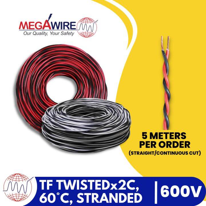 TF TWISTED x2C, 60°C, 600V, STRANDED (5 METERS PER ORDER - STRAIGHT/CONTINUOUS CUT) | Lazada PH
