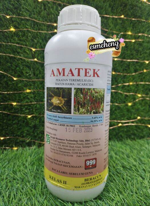 1L BRT Amatek /hexythiazox 5.45% / Racun Hama-hama / Cili | Lazada
