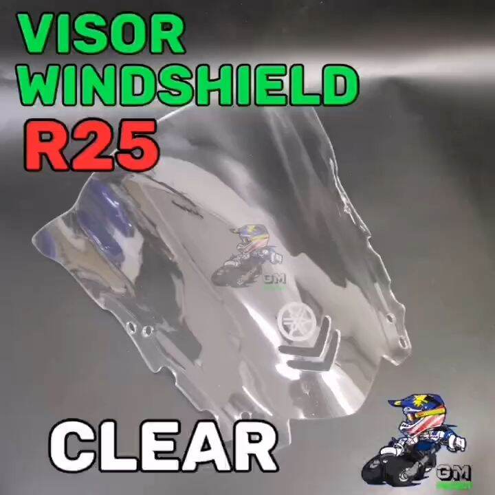 VISOR WINDSHIELD COWLING YAMAHA R25 CLEAR WITH LOGO | Lazada