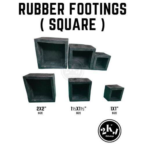 Rubber Tubular Footings 2x2" / 1½x1½" / 1x1" size (Square) | Lazada PH