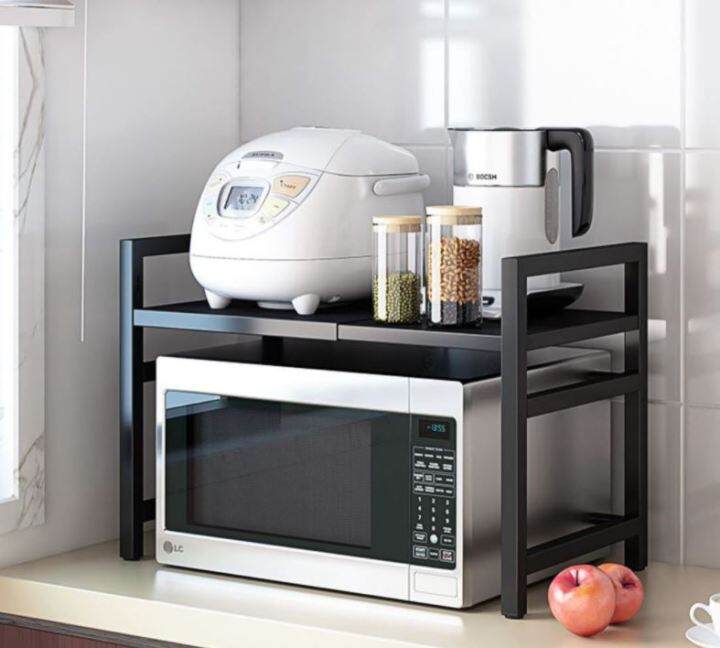 Kitchen Microwave Rack Expandable and Height Adjustable Strong Load ...