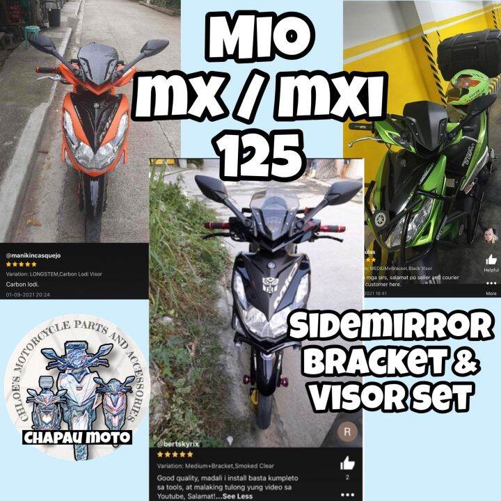 Mio mxi 125 SIDE MIRROR WITH BRACKET VISOR SET | Lazada PH