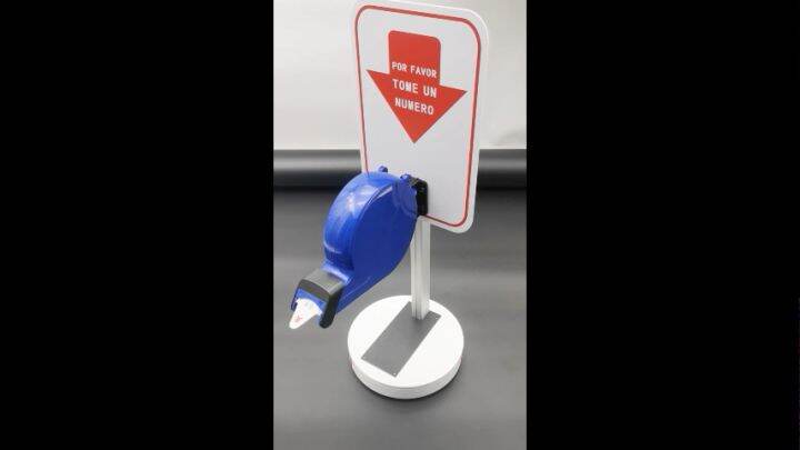 Queue Ticket Dispenser Machine with Counter Stand and 1 Queue Roll Queue Tape 3 Digits 2000 ...