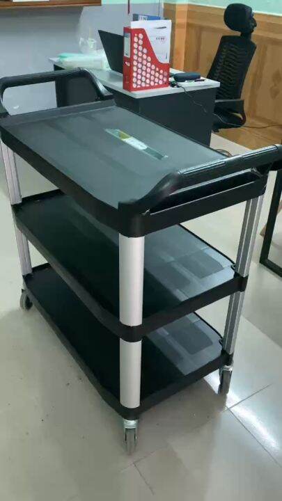 Xe phục vụ nhà hàng 3 tầng, xe trolley 3 tầng, xe đẩy nhà hàng, khách ...