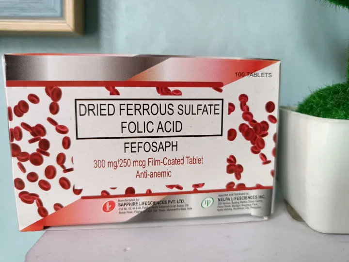FEFOSAPH Dried Ferrous Sulfate + Folic Acid Tablets 100's | Lazada PH