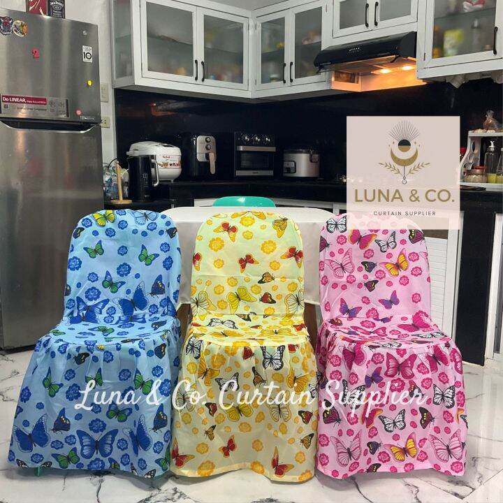 BUTTERFLY DESIGN Monoblock Chair Cover (Geena fabric) | Standard Size ...