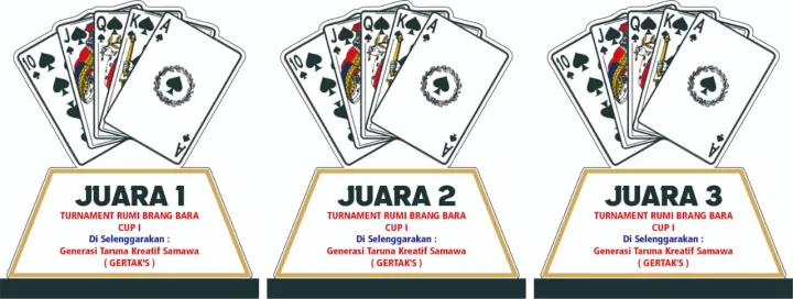 Plakat Juara Remi, Plakat Juara Gaple, Plakat bisa custom desain ...