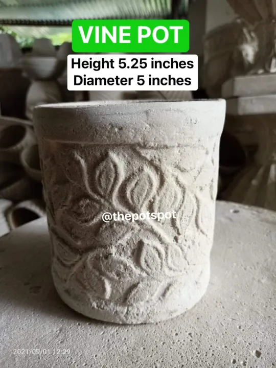 Vine fiber stone cast pot | Lazada PH