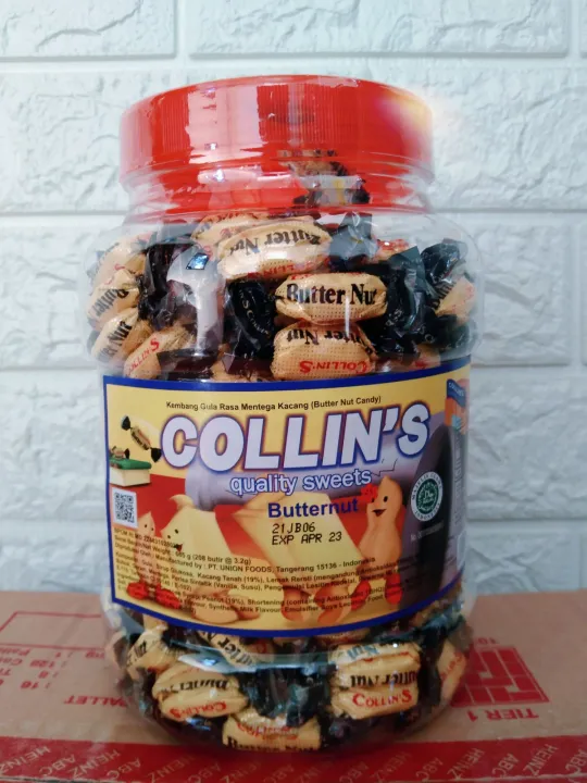permen kacang merk.collin's isi 208 butir/toples rasa spesial kacang ...