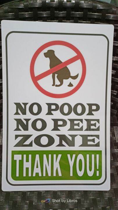 No POop No Pee Zone GREEN Signage A4 Size PVC Hard Plastic | Lazada PH