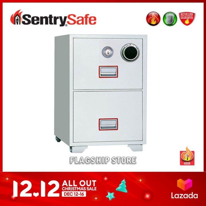 SENTRY SAFE 6100 KCCL 1-Hour Fire + Security Protection 2-Drawer Filing ...