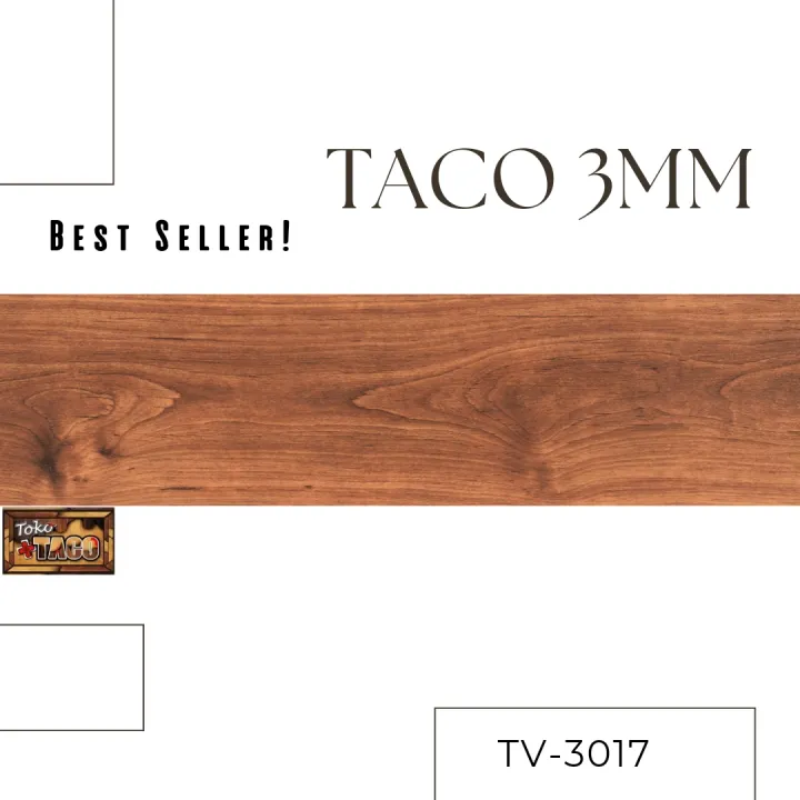 SPC lantai vinyl TACO TV-3017 ketebalan 3mm type Original Cherry/box ...