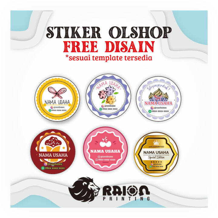 Stiker Label Logo Usaha Kue Makanan Parfum Olshop Lucu Aesthetic Murah ...