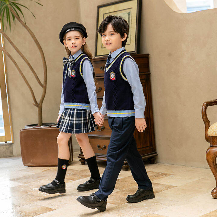 Primary School Student School Uniform Spring and Autumn Suit British ...