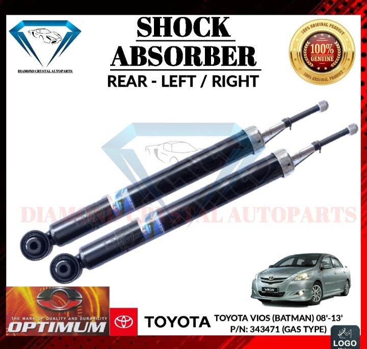 SHOCK ABSORBER TOYOTA VIOS 2008-2013 (BATMAN) REAR- LEFT/ RIGHT P/N: OP ...