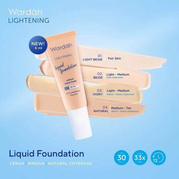 NEW!! Wardah lightening liquid fundation mini 6ml | Lazada Indonesia