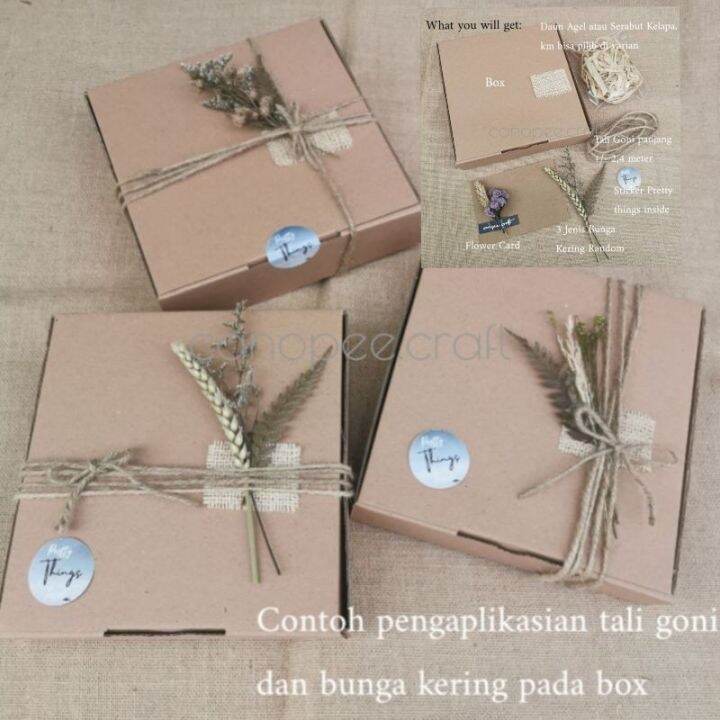 Box Hampers Estetik Aesthetic Bunga Kering Paket DIY / Gift Box/ Kotak ...