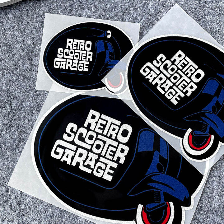 Reflective Retro Scooter Garage Motorcycle Stickers Vinyl Waterproof ...