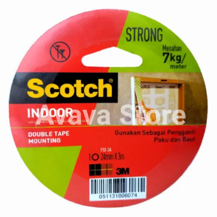 Double tape 3M scotch mounting 24mm x 3m | Lazada Indonesia