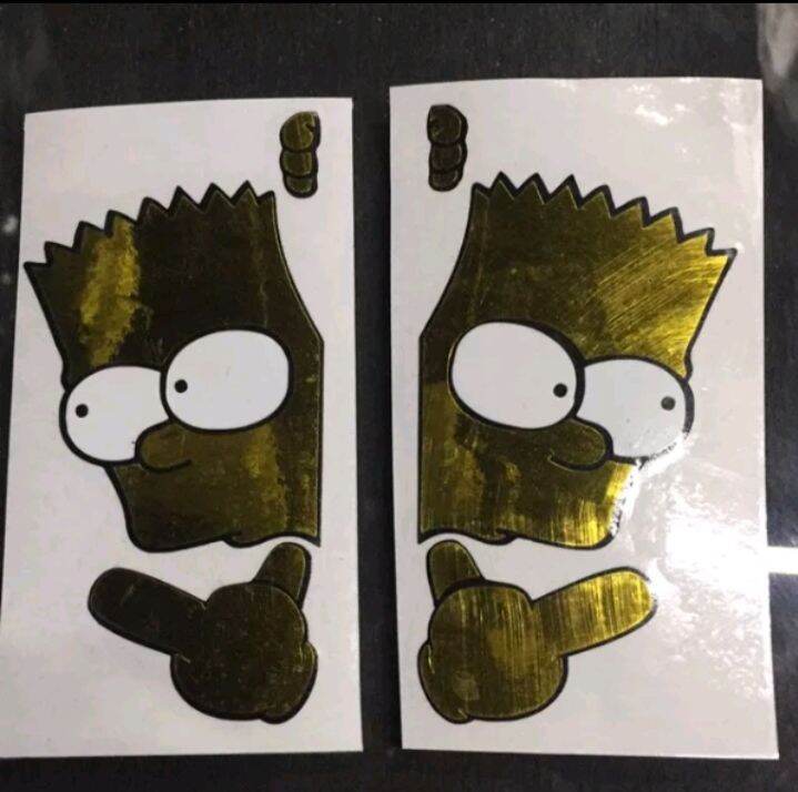 BART SIMPSON F*CK Sign Sticker Super Gold | Lazada PH