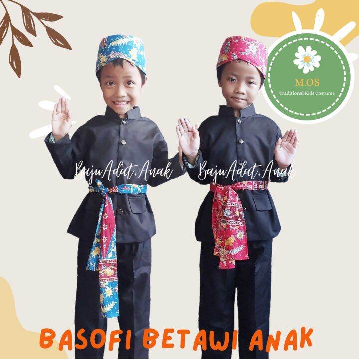 Baju Basofi Betawi | Baju Adat Betawi Anak | Stelan Betawi Anak Premium ...