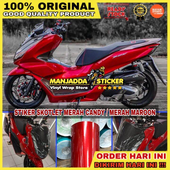 Sticker Skotlet Motor Warna Merah Candy Kualitas Premium | Lazada Indonesia