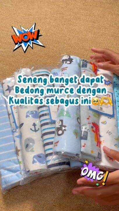 Bedong Bayi Flanel 4pcs Selimut Bayi Baby (BC-206 Size 97 x 76 cm ...