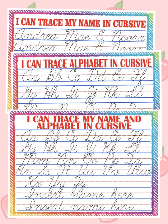 cursive tracing name alphabet letters reusable waterproof | Lazada PH