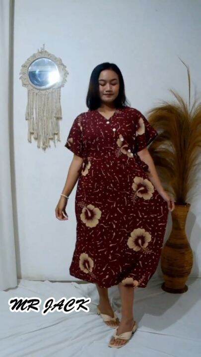 Daster Viral Kimono Motif Bunga Simple Elegant Jumbo LD 120 Busui ...