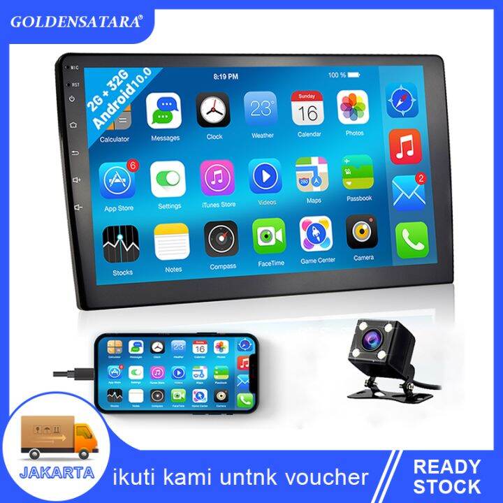 2 Din Head Unit Android 7 9 10 inch Tv Mobil MP5 Player dengan Bluetooth WIFI GPS FM Radio 2+32G ...
