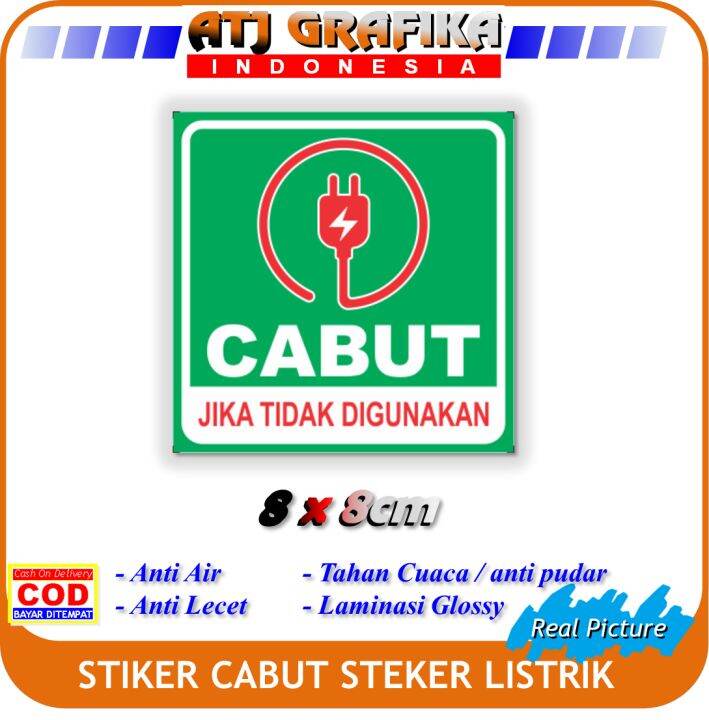 Stiker cabut colokan listrik stop contact steker lampu sticker hemat ...