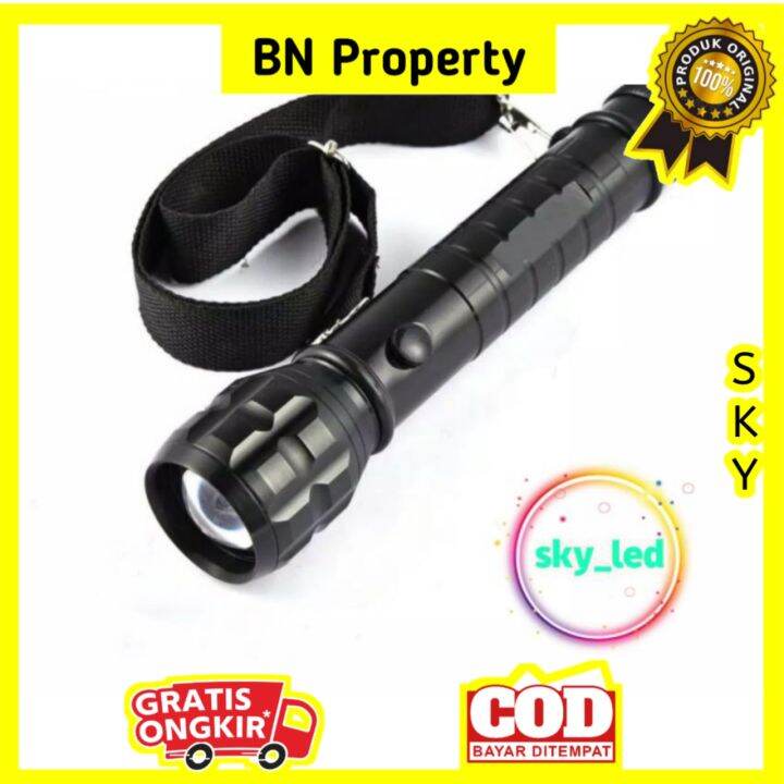 Senter Swat Police Panjang 3 Baterai Besar Abc Senter Body Besi Baterai ...
