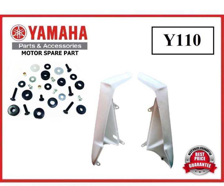 YAMAHA Y110 LEGSHIELD // LEG SHIELD KEPAK COVER PUTIH KIRI KANAN Y-110 ...