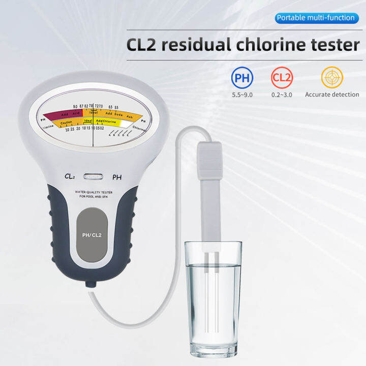 CL2 Tester Meter PH & Chlorine Water Quality Testing Device | Lazada