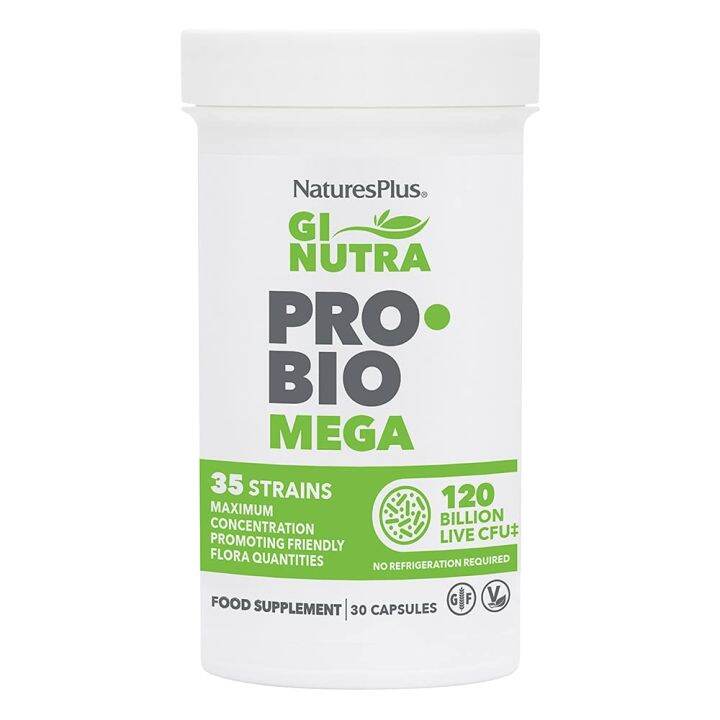 NaturesPlus GI Natural Probiotic Mega 120 Billion CFU 30 Capsules ...