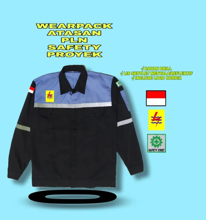 WEARPACK ATASAN SAFETY PROYEK WEARPACK PLN MURAH | Lazada Indonesia