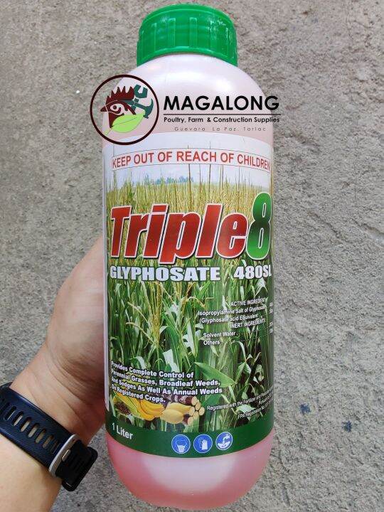 TRIPLE 8 GLYPHOSATE 480 SL (NON-SELECTIVE GLYPHOSATE HERBICIDE) - TAG CHEM - 1 LITER | Lazada PH