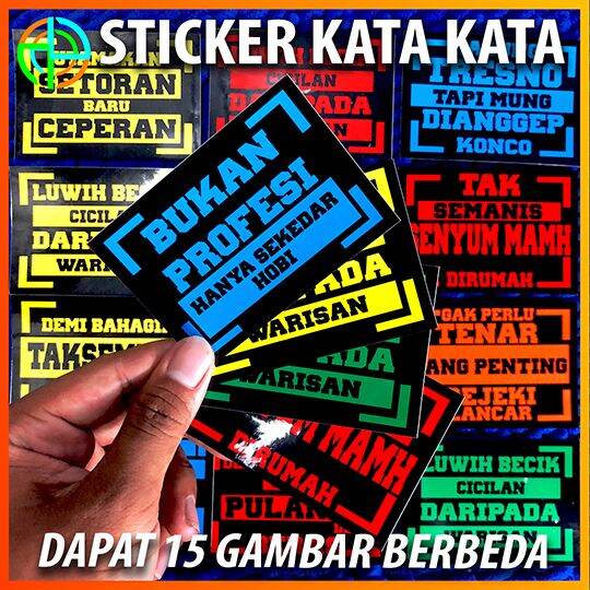 Dapat 15 Lembar Sticker Kata Kata Berbeda Setiker Mobil Seticker Motor ...