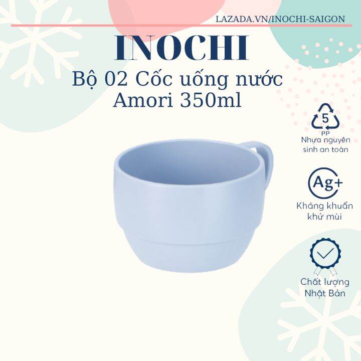 Set 02 Cốc nước thấp Inochi Amori 350ml (kiểu thấp) - kháng khuẩn ...