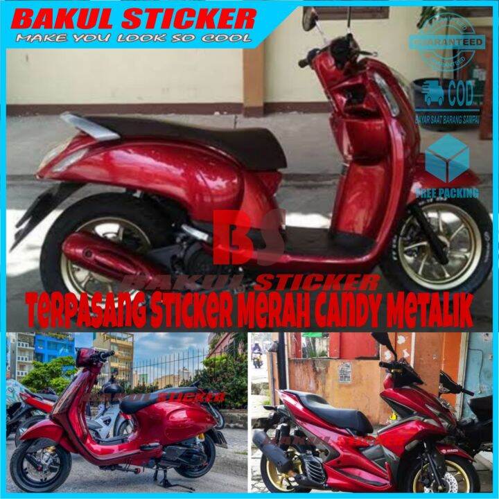 Stiker Skotlet Merah Metalik Skotlet Motor Merah Candy Sticker Merah ...