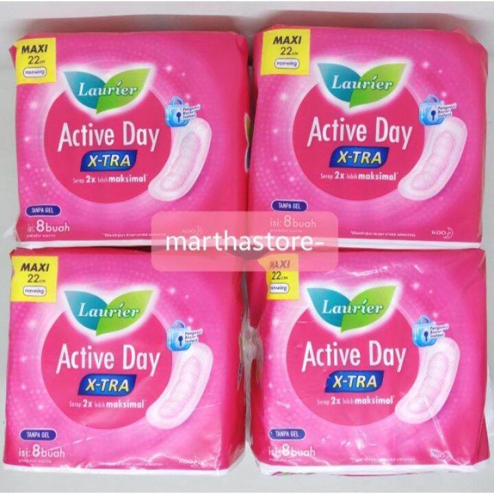 Laurier Active Day Isi 8 Non wing Softex Pembalut X-Tra Maxi 22Cm ...