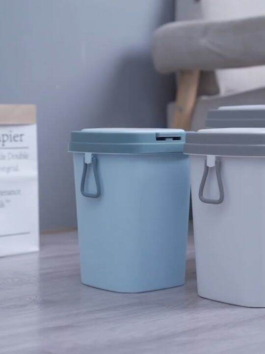 8L-15L Trash Can With Cover Bedroom Bathroom Kitchen Trash Bin Thick ...