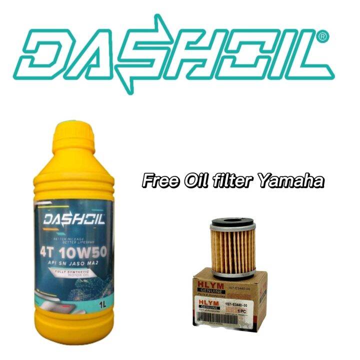 Free Filter Yamaha DashOil 4T 10w50 1L Fully Synthetic SN Motorcycle ...