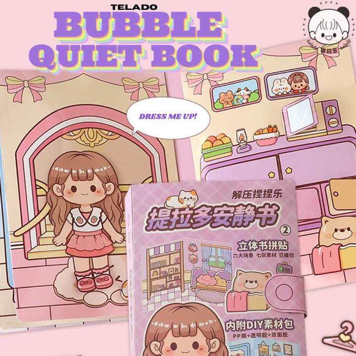 TELADO Bubble Quiet Book Stickers DIY Sticker book for kids by Blue ...
